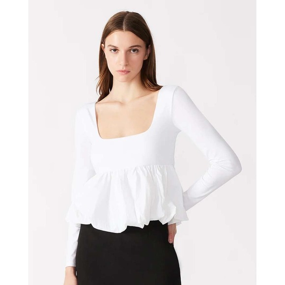 Steve Madden | Tops | Steve Madden Avielle Top Womens M White Bubble ...